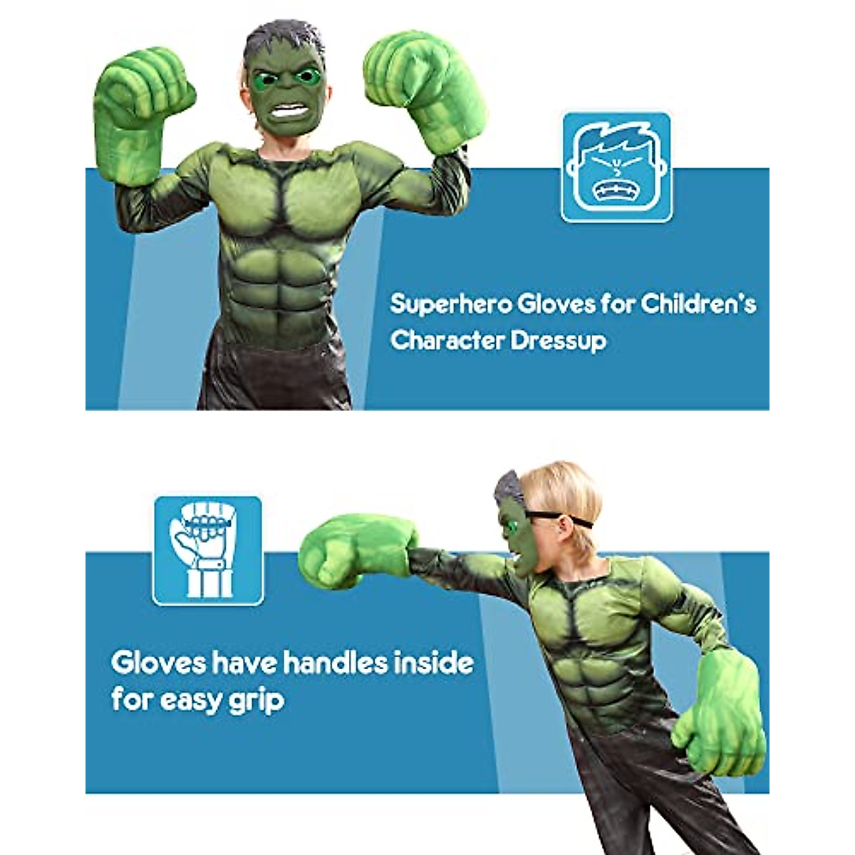 neexan Superhero Birthday Party Supplies pair of Soft The Superhero Toys For Kids Good For Halloween,Christmas,Cosplay (1 Pair Light Green)