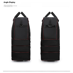 Radefasun Expandable Extra Large Travel Oxford Duffel Bag with Wheels Waterproof Lightweight Traveling Foldable Suitcase (Blue)