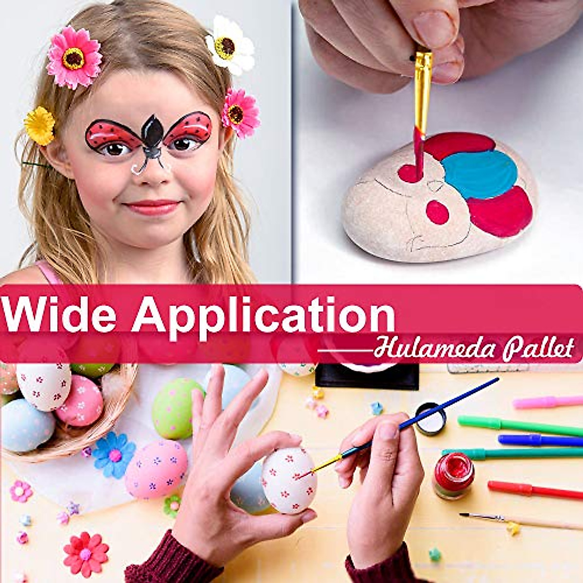 Hulameda 4ps-Paint Tray Palettes, Paint Pallet, Paint Holder, Painting Palette, Plastic Palette, Paint Tray Pallets for Kids to Painting or Have a Birthday Painting Party