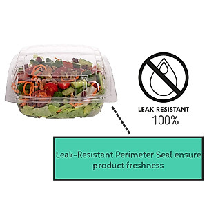 Smygoods Plastic Clamshell Food Containers, (Pack of 25-8x8x3 3/8) To Go Containers, Hinged Food Container