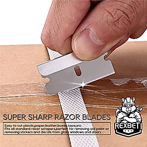 REXBETI 600PCS Single Edge Razor Blades, Industrial Razor Blades, Box Cutter Replacement Blades, Glass Scraper Razor Blades