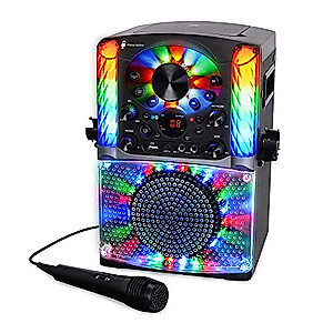 Singing Machine SML625BTBKD Karaoke Machine, Portable Bluetooth CD+G Karaoke System, Black