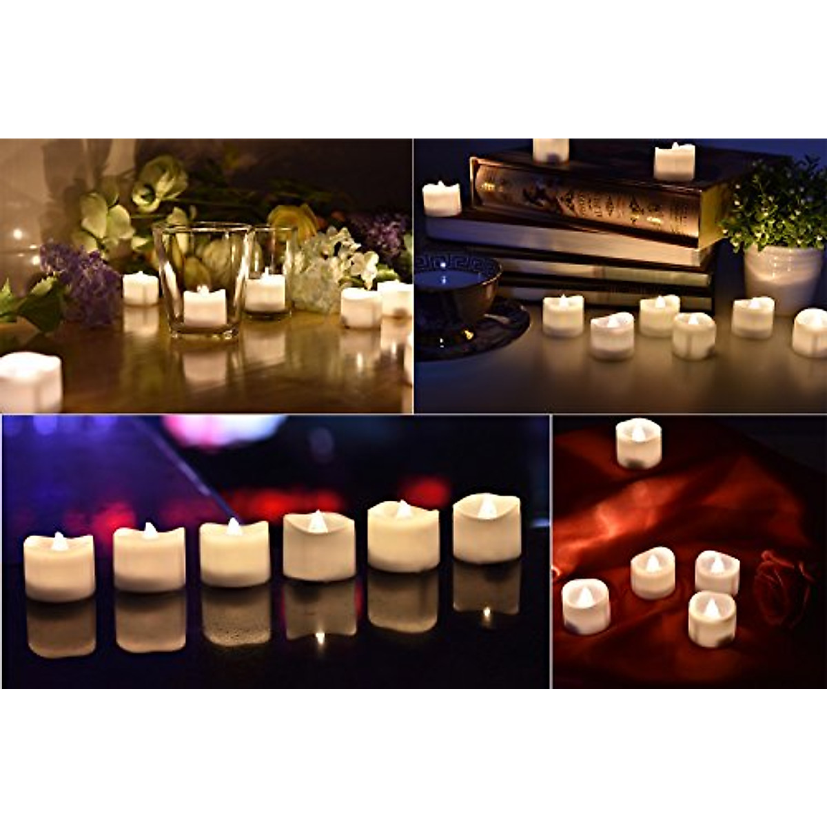 eLander LED Tea Lights Flameless Candle with Timer, 6 Hours on and 18 Hours Off, 1.4 x 1.3 Inch, Warm White, [12 Pack]