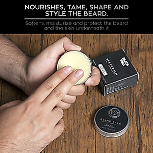 BLACK BULL MEN CARE: Beard Balm with Essential and Vegetable Oils, Bees Wax, Shea Butter and Menthol, Moisture and Nourish, Pack of 2, 50g, Beard Products