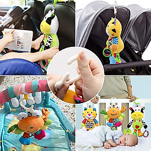 MARUMINE Baby Car Seat Toys with Tug Music, Infant Soft Plush Rattle, Early Development Hanging Stroller Toys for 0, 3, 6, 9, 12 Months Newborn Boys Girls Gifts