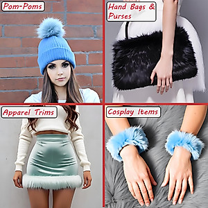 Barcelonetta | Faux Fur Fabric | Faux Craft Fur | Fake Fur Fabric Material for Costume, Decoration, Fun | Fluffy, Fuzzy | Long Pile, Shag, Mohair | Plush Artificial Fur (Dark Grey, Half Yard)