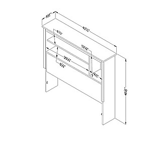 South Shore Vito Bookcase Headboard, Twin, Pure White