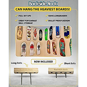 LN Backside Rock Skateboard Hooks | Premium Wall Hanger Setup | Skate Holder Rack Display | Vertical and Horizontal Hook | Deck and Full Setup for Heavy Duty Quality. (01)