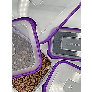 HELSIM Purple 10-Piece Containers Set with Lids for Storage, Lunch, and Meal Prep, Dishwasher & Microwave Safe
