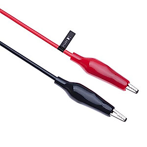 Crocodile Clips Electrical Insulated Wire Multimeter Test Leads Set Alligator Clip Clamps Double Ended Voltage Tester Cable (0.5 Meter/Red & Black)