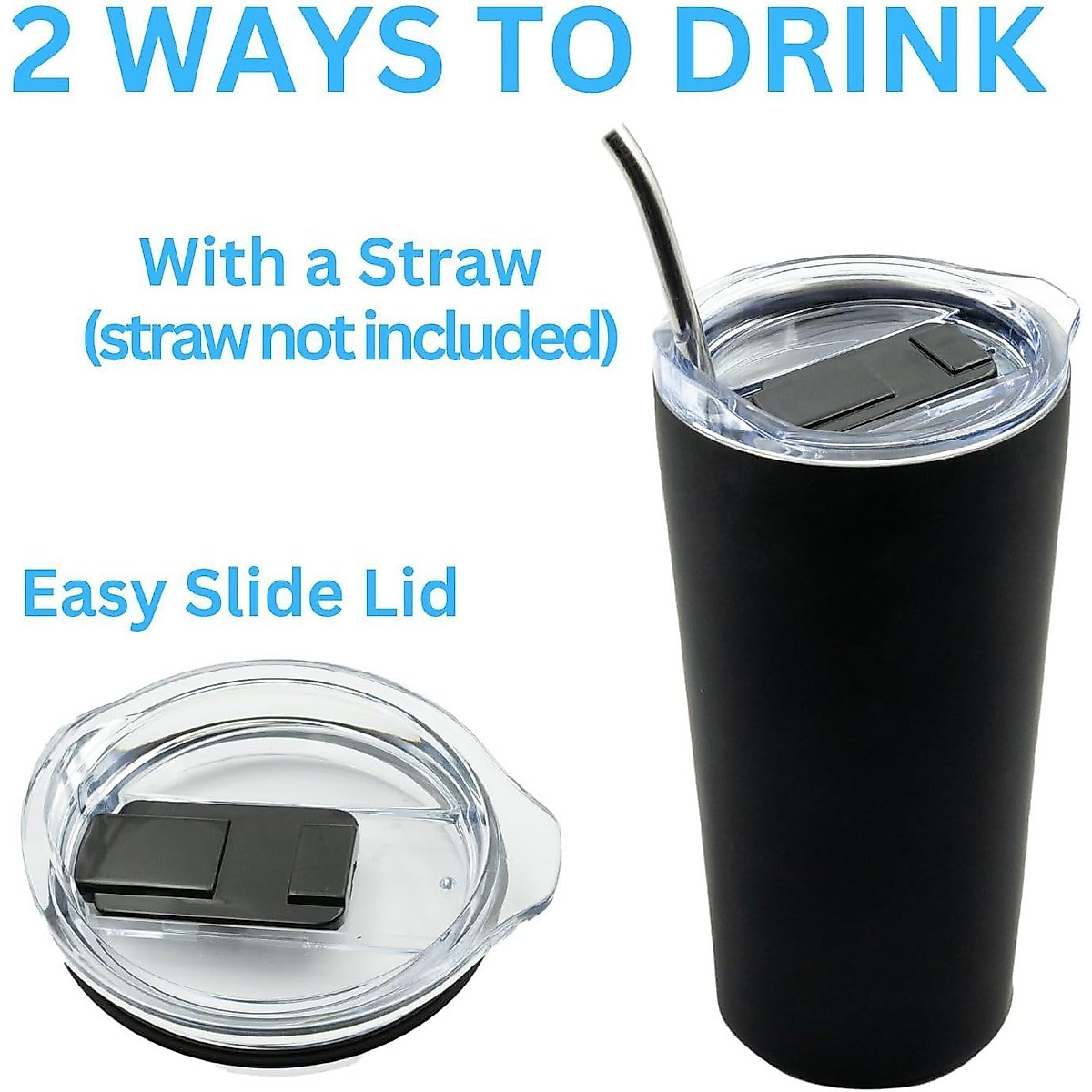 Decorvo Arizona State Sun Devils Tumbler - Black Double Walled Insulated Travel Thermos with Slide Lid - 18 oz