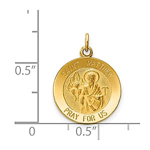 14k Saint Matthew Medal Charm QXR402