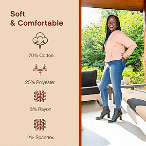 No nonsense Women's Stretch Denim Legging, Black, Medium