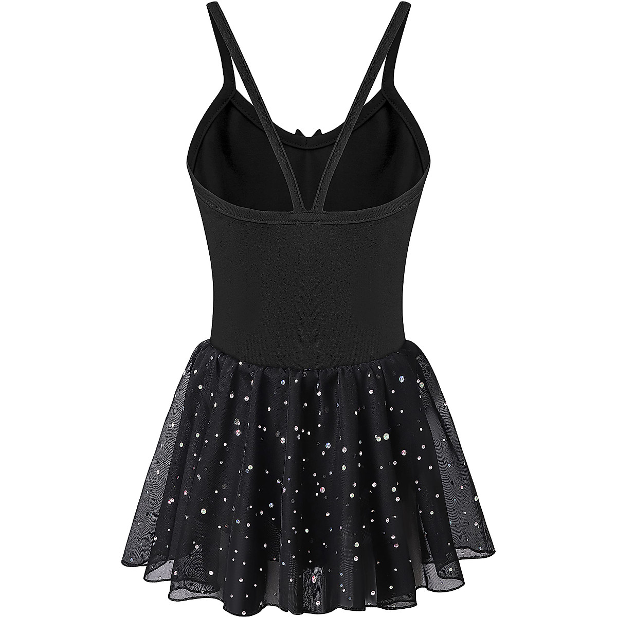 DANSHOW Ballet Leotards for Girls Dance Camisole Dress with Shiny Tutu Skirt(4041-06-M)