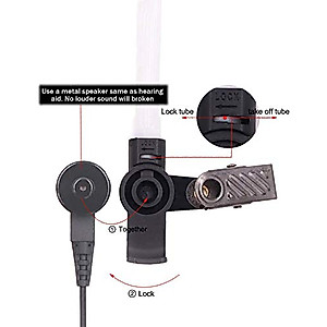 Wlfys Radio Earpiece for Motorola with Mic Acoustic Tube Headset Walkie Talkie CLS1110 CP110 CP200 GP300 GP2000