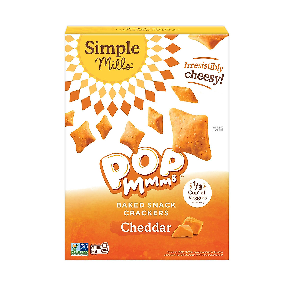 Simple Mills Pop Mmms Cheddar Baked Snack Crackers, Gluten Free, 4 Ounce (Pack of 1)