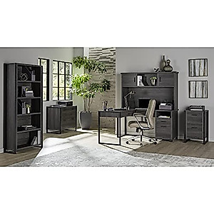 Realspace® DeJori 59"W L-Shape Corner Desk With Hutch, Charcoal