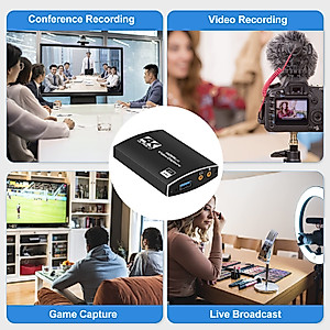 MOYOON Capture Card USB 3.0, 4K HDMI Video Capture Card to USB/Type-C with Microphone & HDMI Loop-Out, Capture Card 1080p 60fps for streaming, Compatible with Nintendo Switch/Game Console/Phone
