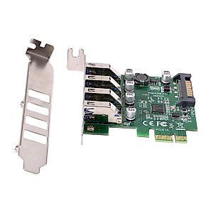 ChenYang 4 Port PCI-E 1X to 4 USB 3.0 HUB PCI Express Expansion Card Adapter with 80/120mm PCI-E Slot Bracket