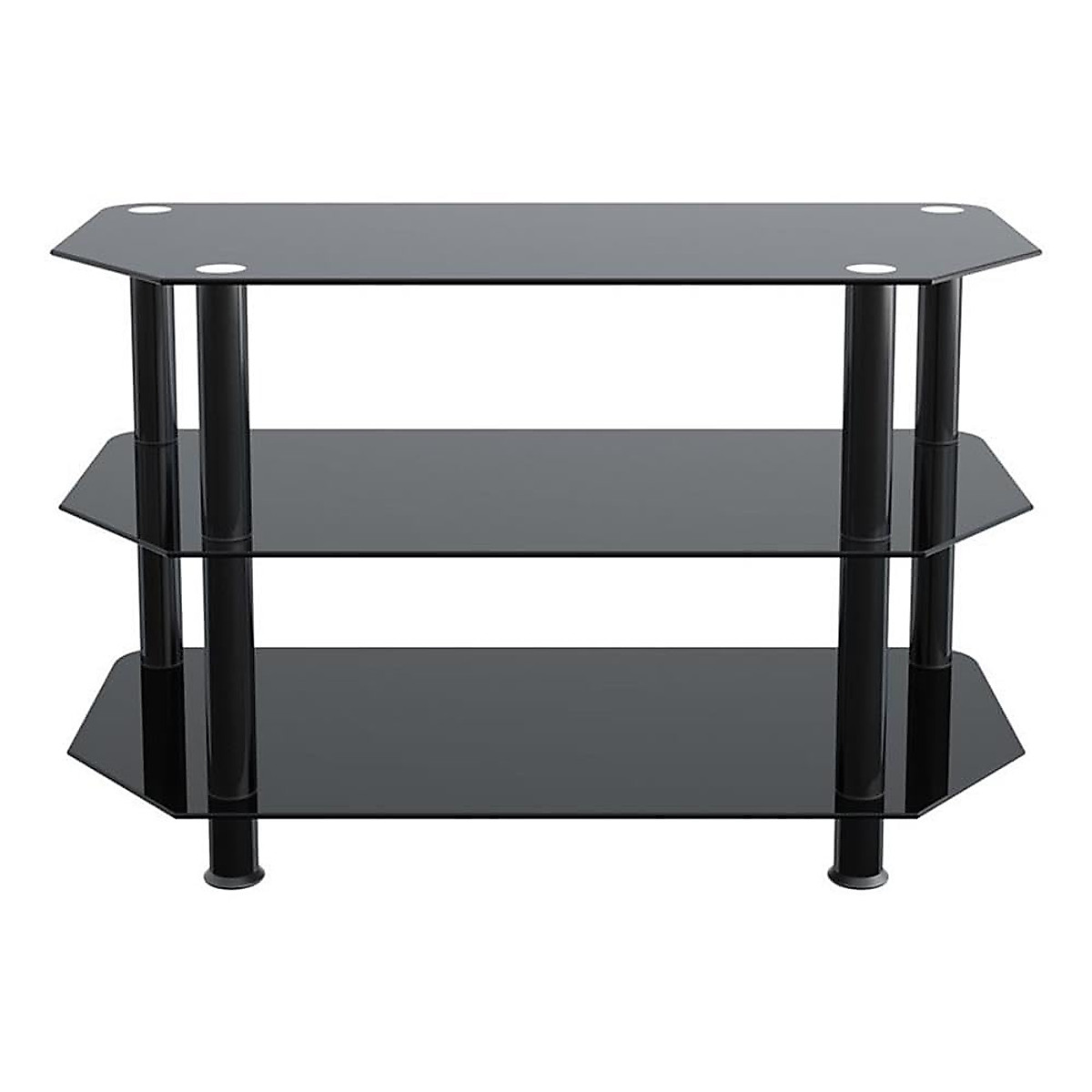 AVF Transitional Steel and Glass TV Stand for up to 42" TVs in Black/Chrome