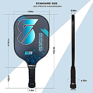 SINSHAM Pickleball Paddles,Pickleball Paddles Set of 2,Graphite Surface,Polypropylene Honeycomb Core,Cushion Grip,Lightweight Pickleball,1 Portable Drawstring Bag,2 Balls,2 Replacement Soft Grips