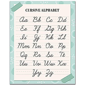 11x14 Set Of 2 Kids Educational Alphabet Posters/Alphabet Letters/Alphabet Wall Decor/Nursery Wall Decor/Classroom Decorations/Homeschool/Learning/Wall Hanging/Manuscript Cursive