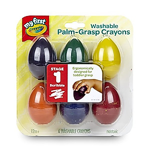 Crayola; My First Crayola; Palm-Grip Crayons; Art Tools; 6 Count; Designed for Toddlers