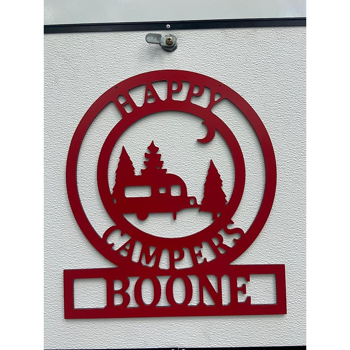 PK Décor Custom Happy Camper Decor, Personalized Camper Sign Gift for Campers, Campsite Garden Flag for Travel Trailer, RV, Motorhome, Pop Up, Welcome to Our Campsite Sign