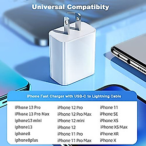 Fast iPhone Charger,10 Foot Extra Long iPhone Fast Charger【Apple MFi Certified】10FT Super Quick Apple Charging 20W USB C Type C Wall Charge Lightning Cable for iPhone 14/13 Pro/Mini/12/11/X/XR/SE/iPad
