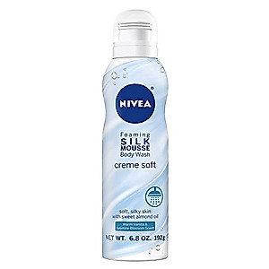 Nivea Creme Soft Foaming Silk Mousse Body Wash, Vanilla and Jasmine Blossom, 6.8 Ounce