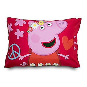 Peppa Pig Be Nice & Kind 4 Piece Toddler Bedding Set - Includes Comforter, Sheet Set - Fitted and Top Sheet + Reversible Pillow Case for Girls Bed, Pink