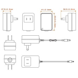 NOYITO 16.8V 1A Power Adapter Li-ion Battery Charger with LED Indicator 5.5 x 2.5 2.1 mm Interface Suitable for 14.4V 14.8V 16.8V 4-String Lithium Battery Pack