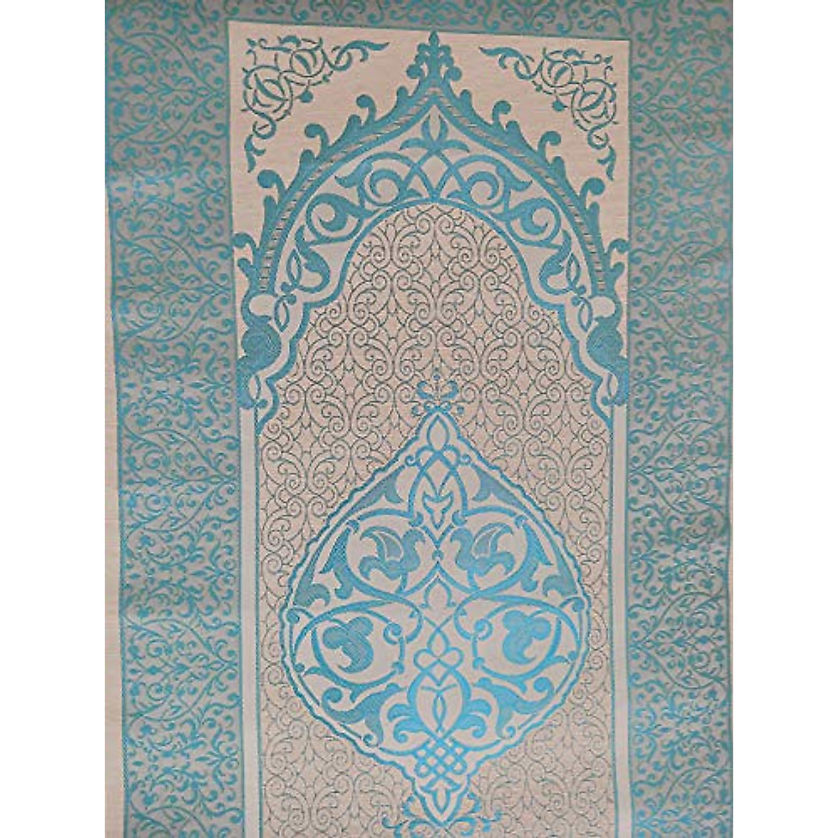 BAYKUL Muslim Prayer Rug-Islamic Turkish Velvet Rugs-Great Ramadan Gifts-Janamaz Prayer Mat for Women Men-Portable Carpet Muslims Mats-Praying Rugs Islam-Sajadah-Gift Praying Beads 99 (Blue)