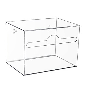 Aphbrada Large Trash Bag Dispenser Roll Holder, Wall Mount Acrylic Garbage Bag Dispenser Roll Holder for Kitchen Cabinet, Trash Waste Bin Liners Organizer for Under Sink, Clear