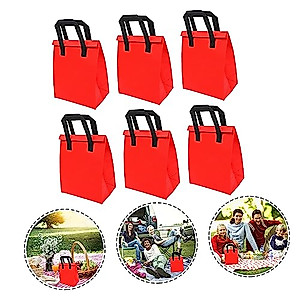 Mobestech Pizza Warmer Bag 6pcs Insulation Bags Take Out Drink Holder Hot Bags for Heated Bag Heat Bags for Food Blank Tote Bags Lunch Bag Pizza Bag Seafood Preservation Bag Cooler Repisa