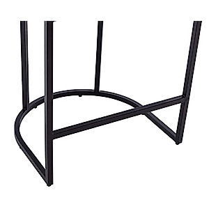 RIVOVA Contemporary Cream Linen Bar Stool, 29" Upholstered Fabric Counter Height Barstool Kitchen Counter Island Stool with Black Metal Base