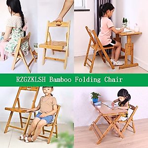 RZGZKLSH Bamboo Folding Chair,Portable Folding Chair for Indoor and Outdoor Use,Suitable for Picnics,Camping,Outdoor Concerts,Easy to Carry and Store (Brown)