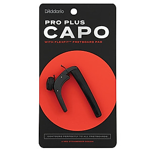 D'Addario Guitar Capo – Pro Plus Capo - Ideal for Acoustic, Electric, Classical, & 12-String Guitars - Black