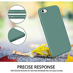 GUAGUA iPhone 6s Case iPhone 6 Case Liquid Silicone Soft Gel Rubber Slim Thin Light Microfiber Lining Cushion Texture Cover Shockproof Full Body Protection Phone Cases for iPhone 6/6S Pine Green