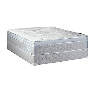 Continental Sleep 10-Inch Plush Foam Encased Hybrid Eurotop Innerspring Mattress and 8" Wood Boxspring/Foundation Set, Full XL