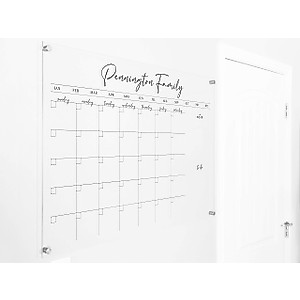 Dry Erase Acrylic Calendar for Wall, Clear Modern Calendar