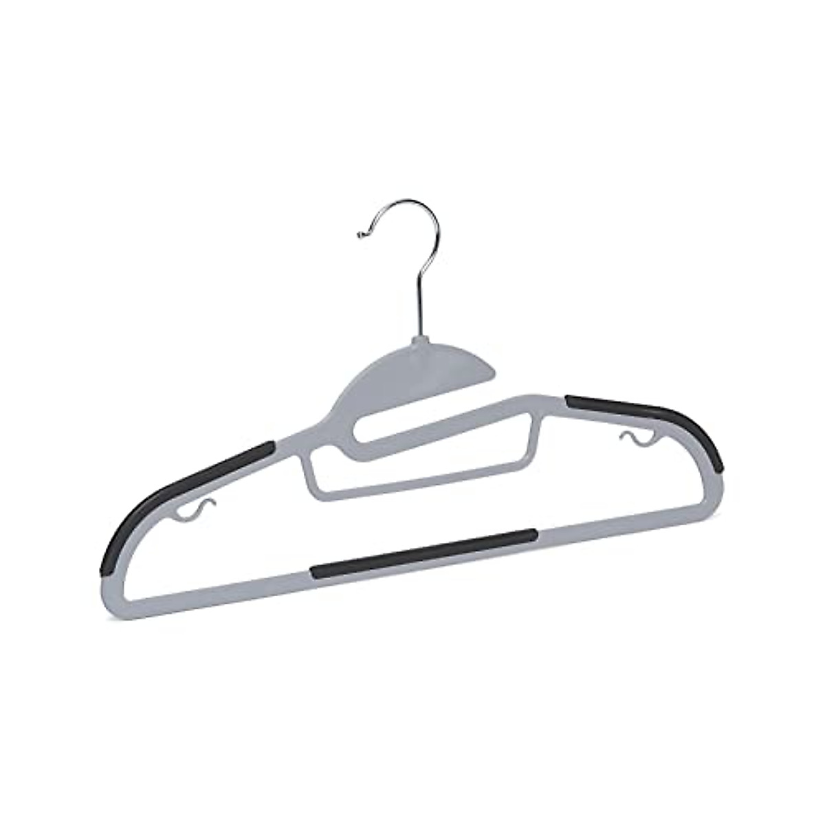 Amazon Basics Rubber Coated Plastic Hangers, Pack of 50, Gray