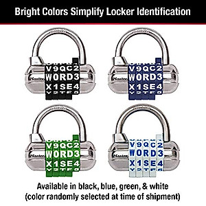 Master Lock Word Combination Lock, Set Your Own Word Combination Lock for Gym and School Lockers, Colors May Vary, 1534D