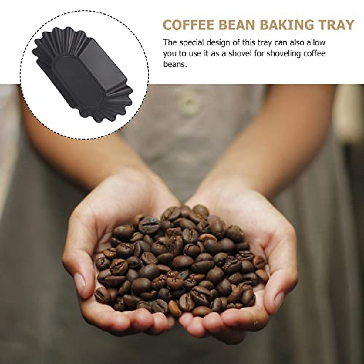 HEMOTON Coffee Tray Coffee Beans Tray Coffee Cupping Sample Tray Scooper Beans Sample Display Tray for Weighing and Filling Coffee Beans Black Oval Tray