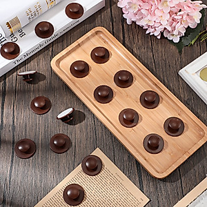 Jetec 20 Pieces Adhesive Cabinet Knobs Mini Instant Handle Stick Auxiliary Cabinet Organizer Pull Self-Stick Handle Helper for Windows, Wardrobes, Cabinets, Drawers(Coffee Color)