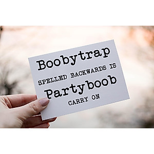 Boobytrap Spelled Backwards Is Partyboob Card - Quotes About Life Gift For Friends - Hilarious Birthday Card For Him/Her - Funny Birthday Card - Just Because Card - Humorous Card - Greeting Card