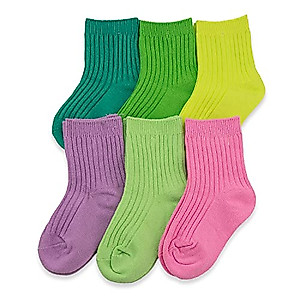 INOBAY Child Solid Color Socks 6 Pack Kids Socks Toddler Socks Girls Boys Cotton Socks (3-5T, Type-2)