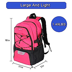 DAFISKY Basketball Backpack with Ball Compartment – Large Basketball Bag with Shoes compartment Sports Equipment Bag for Soccer Ball,Volleyball,Gym,Outdoor,Travel(pink)