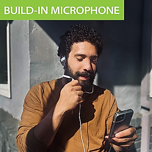 Avantree E171 - Sports Earbuds Wired with Microphone, Sweatproof Wrap Around Earphones with Over Ear Hook, in Ear Running Headphones for Workout Exercise Gym Compatible with Cell Phones - White