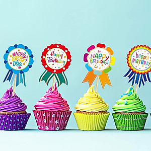 Happy Birthday Stickers for Kids Adults 216 Counts Large Happy Birthday Badge Adhesive Stickers Party Gifts Bags Box Celebration Envelope, Gift Wrap Decorations 24 Sheet Teacher Classroom Supplies